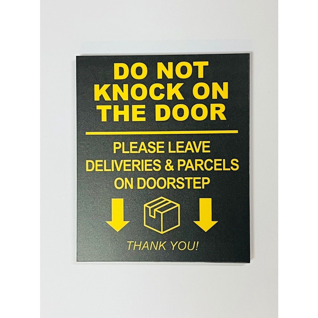 Do Not Knock Signage Acrylic Sign On The Door Please Leave Deliveries ...