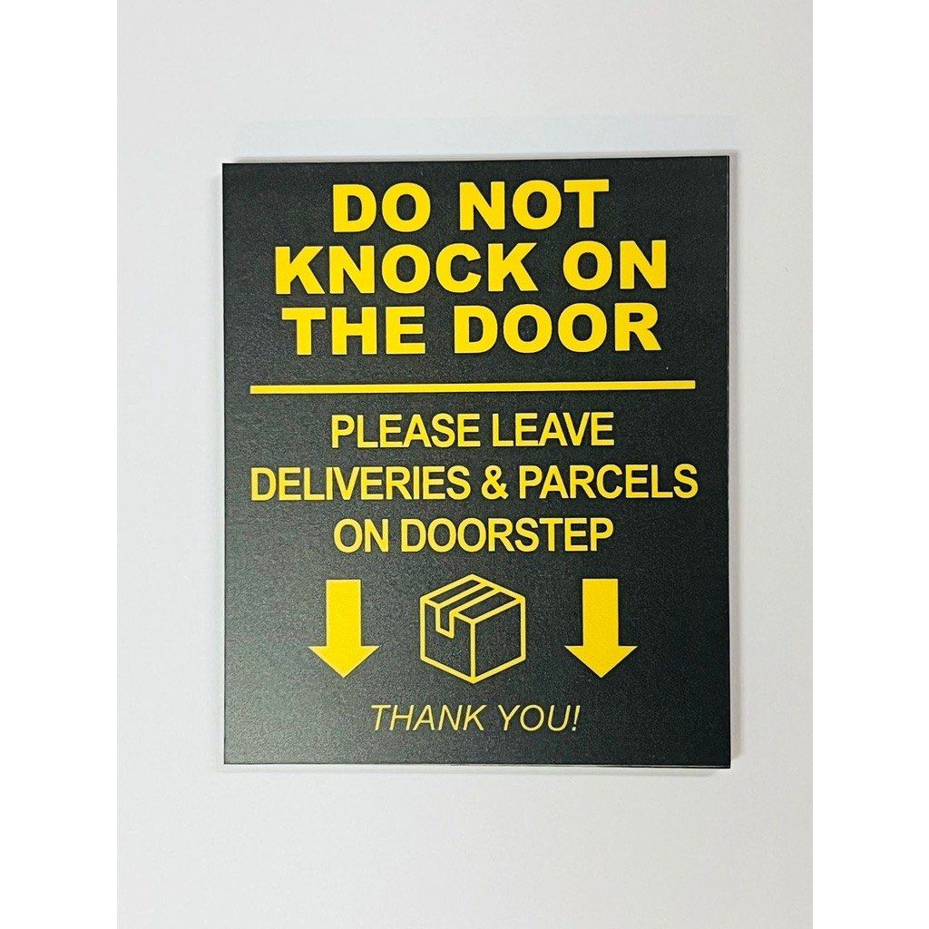 Do Not Knock Signage Acrylic Sign On The Door Please Leave Deliveries ...