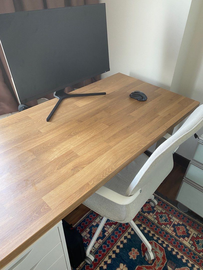 Double length study table for 2, Furniture & Home Living, Furniture ...