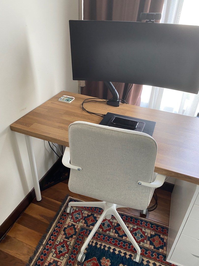 Double length study table for 2, Furniture & Home Living, Furniture ...