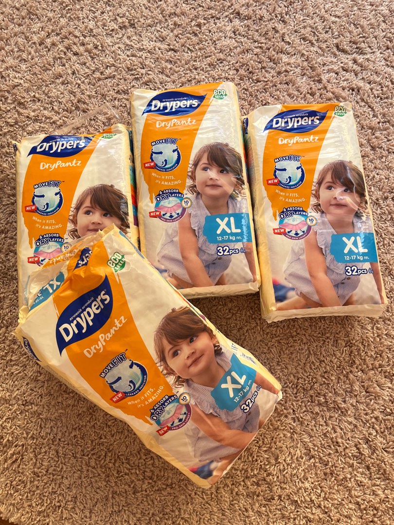 Drypers XL 120 pieces, Babies & Kids, Bathing & Changing, Diapers ...