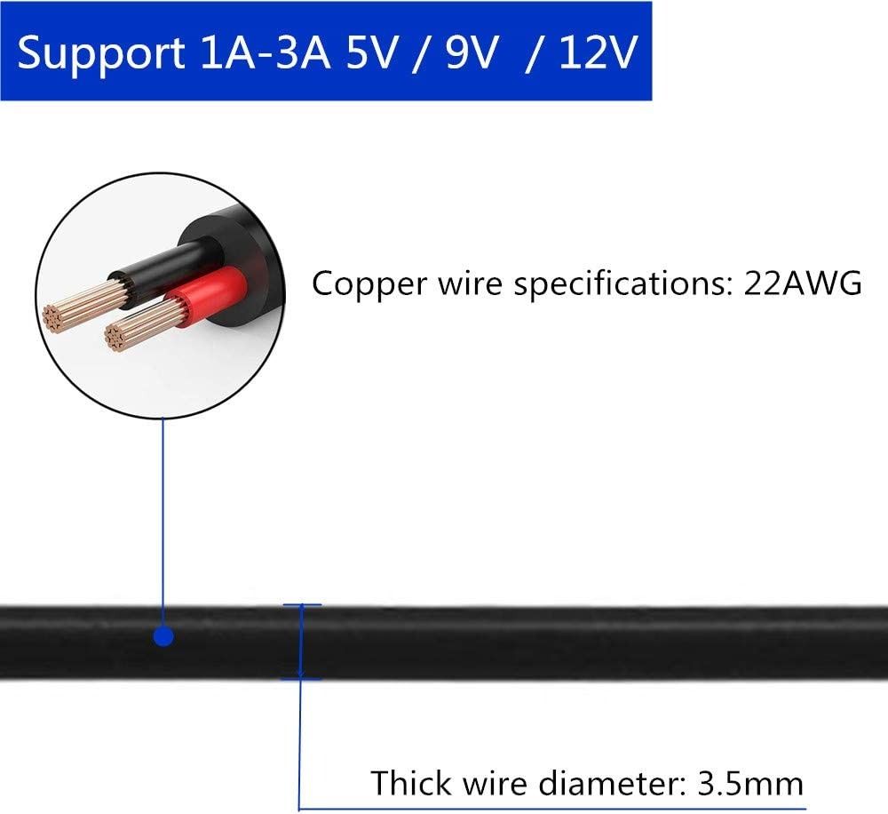 DZYDZR 3 Pack 1m DC Power Extension Cable 2.1mm x 5.5mm DC Plug ...