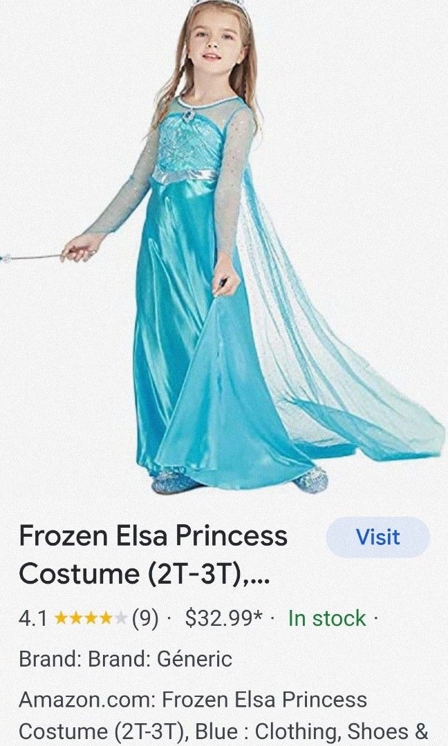 Elsa costume 9-11 yo frozen, Babies & Kids, Babies & Kids Fashion on ...