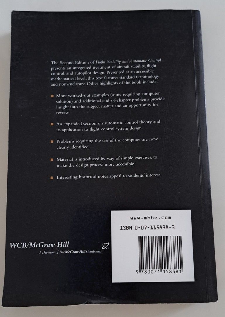 Flight Stability and Automatic Control, Hobbies & Toys, Books ...