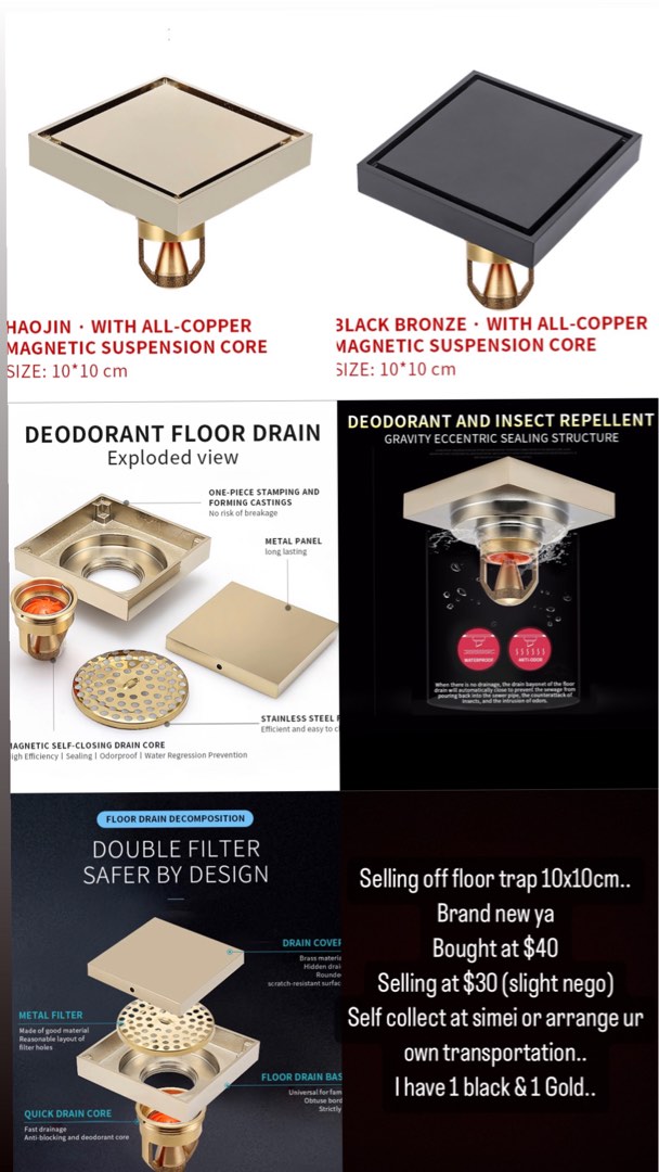Floor Trap, Furniture & Home Living, Bathroom & Kitchen Fixtures on ...