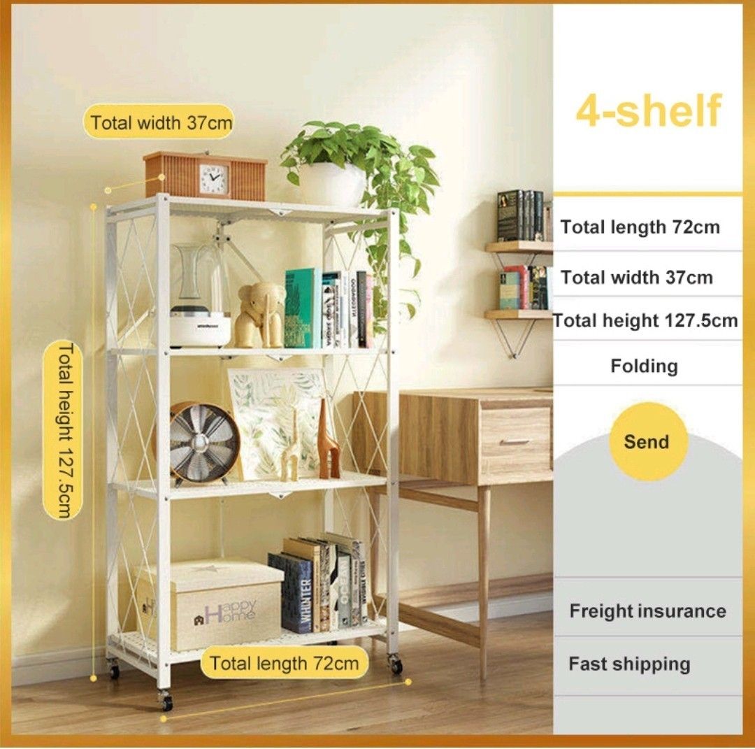 Foldable Storage Rack Kitchen Rack Shelves Organiser Shelf Selves Multi Purpose Heavy Duty ...