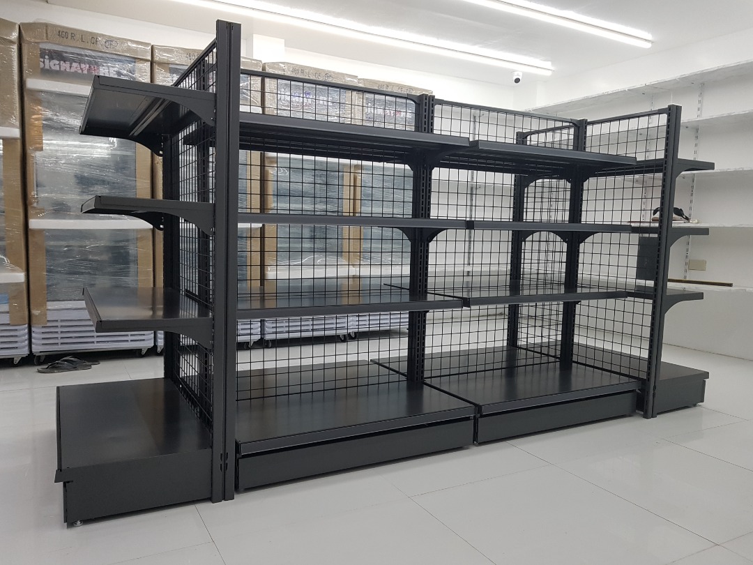 Gondola dark gray edition heavy duty commercial store display rack made ...