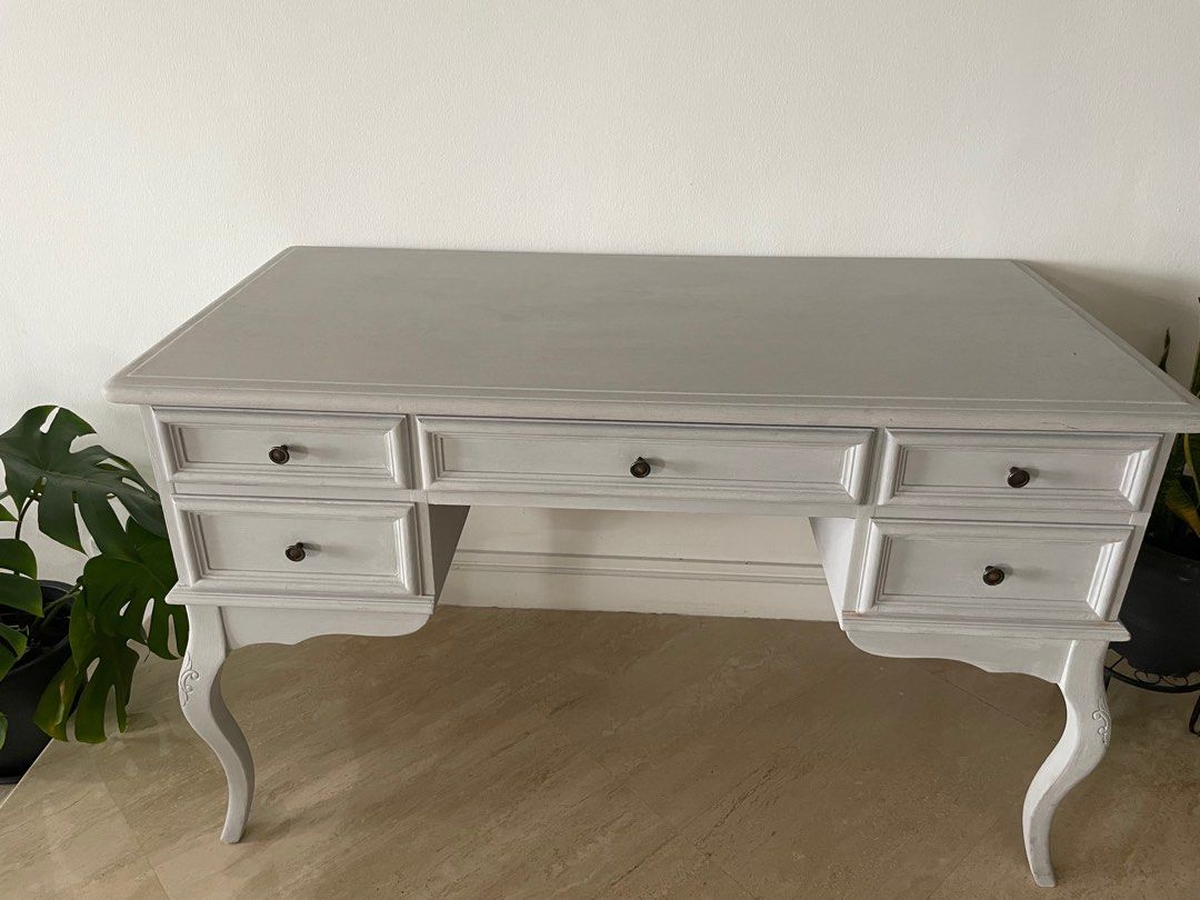 Grey vintage console/ study table, Furniture & Home Living, Furniture ...