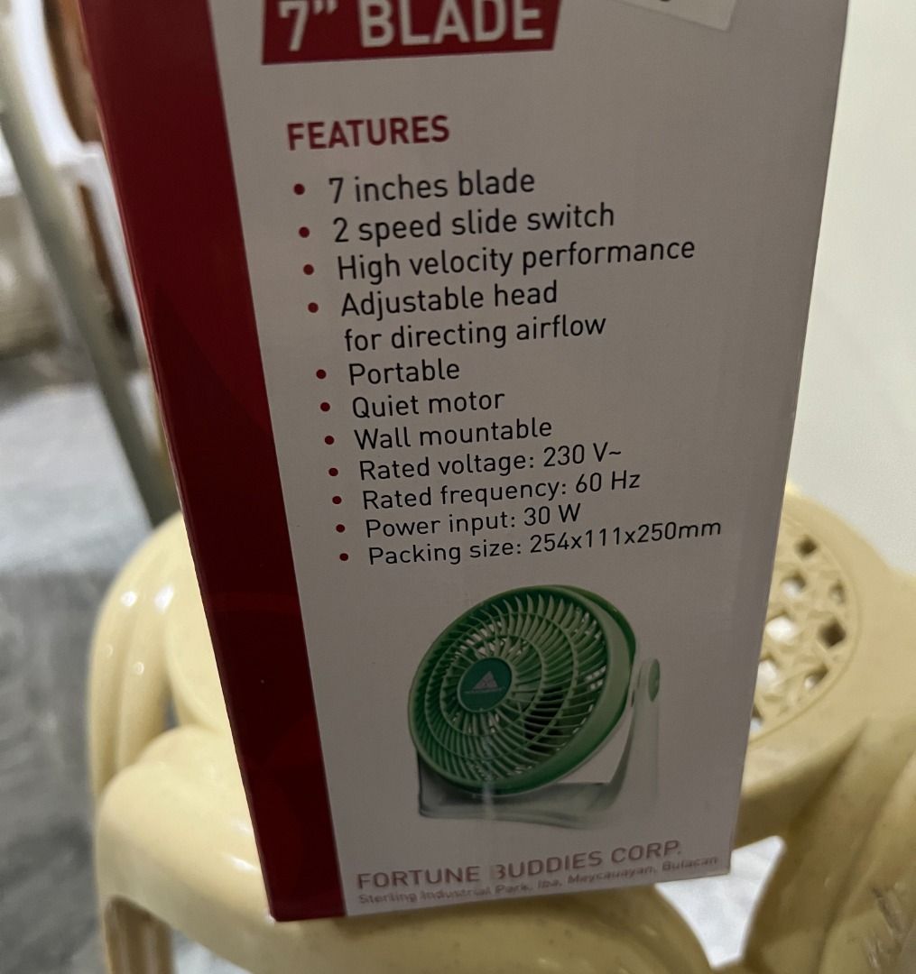 HANABISHI - Cool Fan - HCFHW-7 - 7" BLADE - GREEN - DESK FAN, Furniture ...