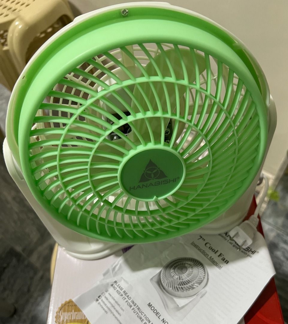 HANABISHI - Cool Fan - HCFHW-7 - 7" BLADE - GREEN - DESK FAN, Furniture ...
