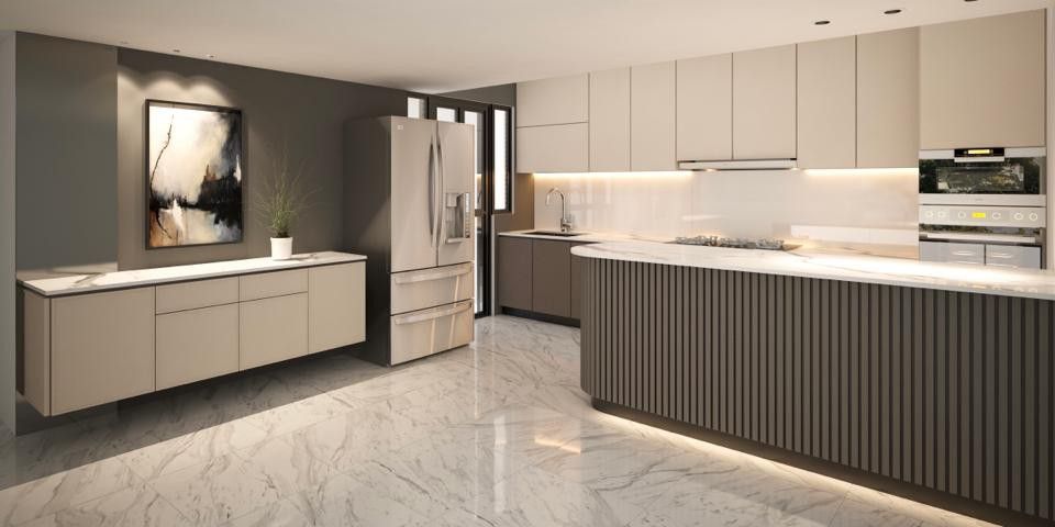 HDB BTO Kitchen Carpentry Renovation Package - Kitchen | Feature wall ...