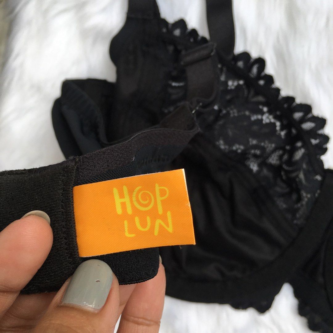 Hop Lun Black Lingerie Underwired Bra - 34E, Women's Fashion ...