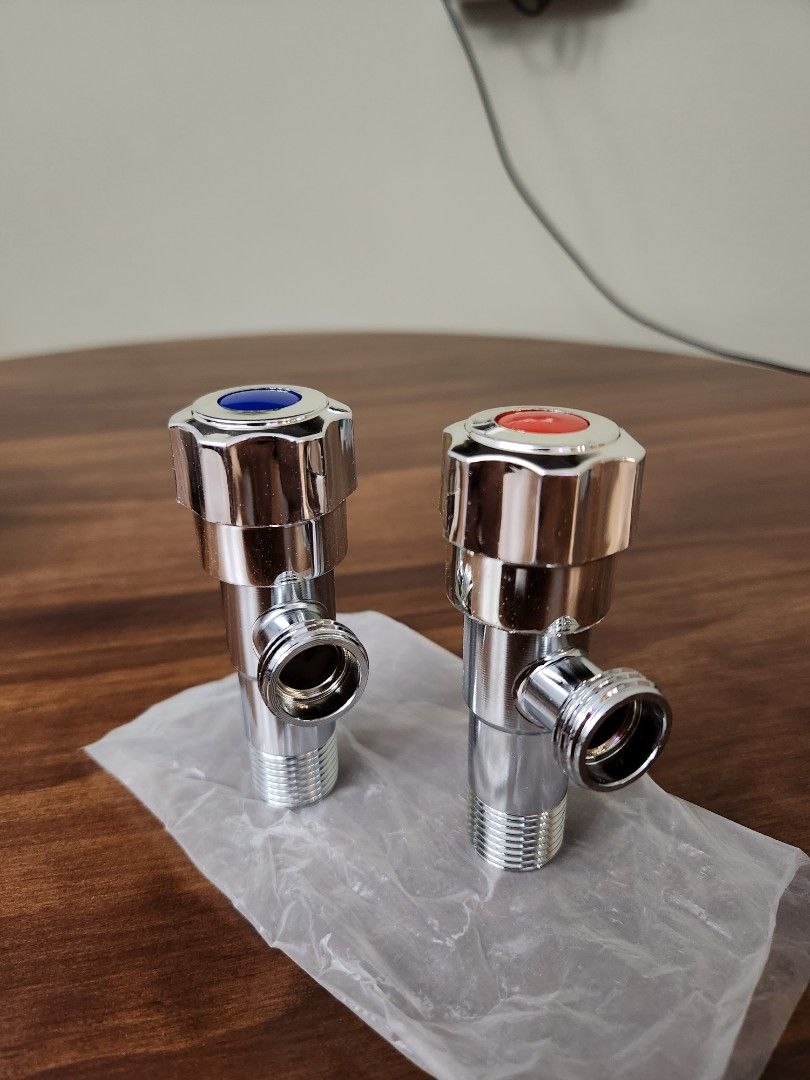 Hot and cold angle valve, Furniture & Home Living, Bathroom & Kitchen ...