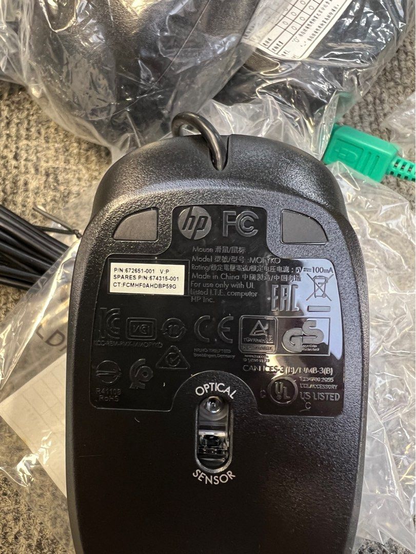 全新HP PS2光學Mouse, 電腦＆科技, 電腦周邊及配件, 電腦鍵盤及相關產品 - Carousell