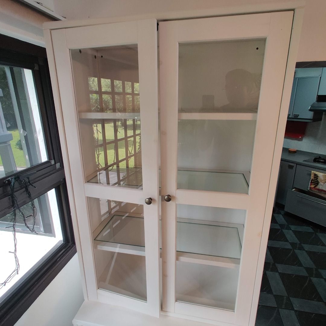 Ikea Havsta Glass Door Cabinet Clear Glass Cabinet With Base White Furniture And Home Living