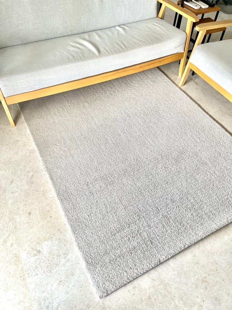 IKEA LANGSTED Rug, low pile, Beige, 133x195 cm (7kg), Furniture & Home ...