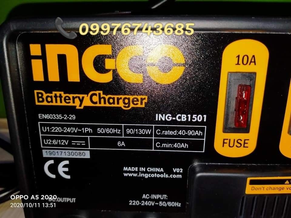 INGCO 6/12V Battery Charger (ING-CB1501), Commercial & Industrial ...