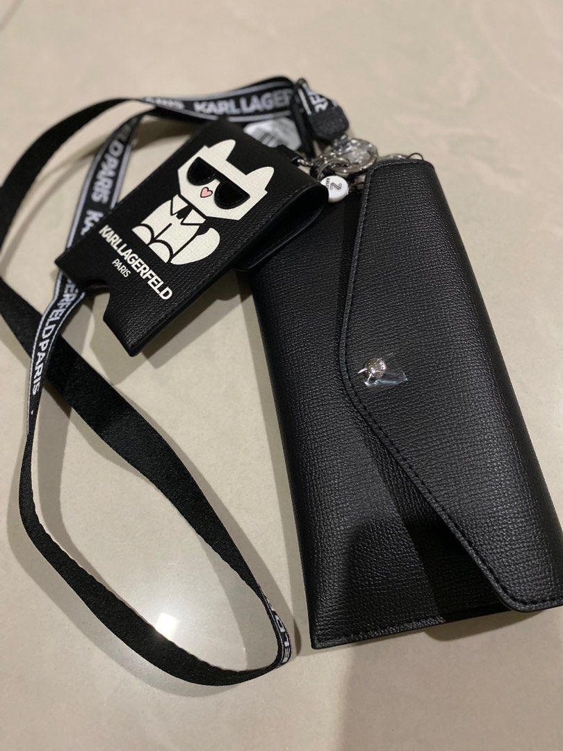 Karl Lagerfeld Handphone pouch with lanyard, Luxury, Accessories on ...