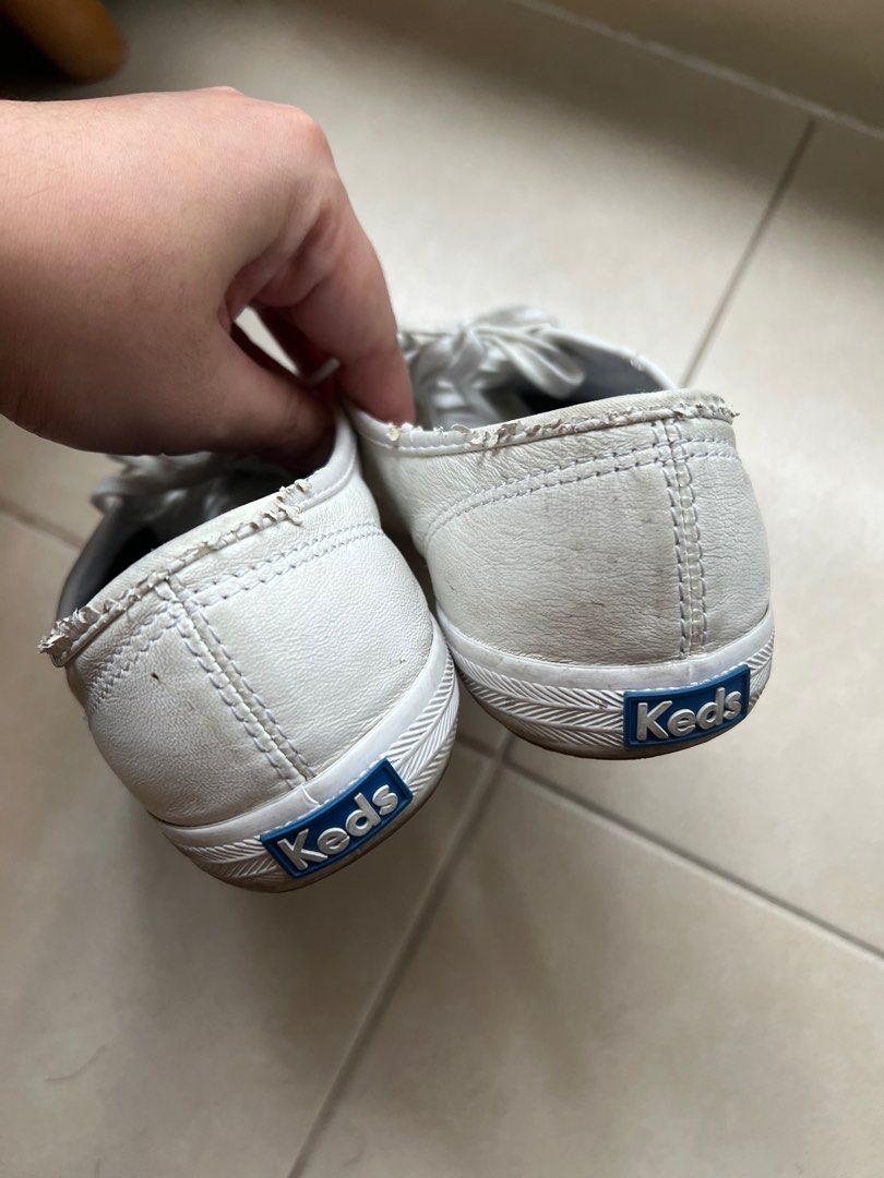 Keds White Leather, Women's Fashion, Footwear, Sneakers on Carousell