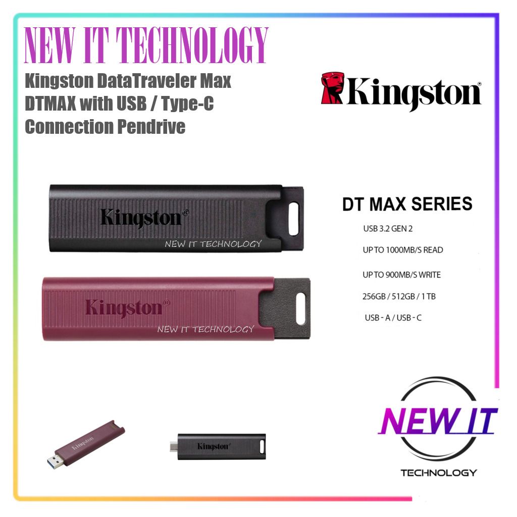 Kingston DataTraveler Max USB 3.2 Gen 2 High Performance Type-C/Type-A ... Kingston DataTraveler Max USB 3.2 Gen 2 High Performance Type-C/Type-A ...