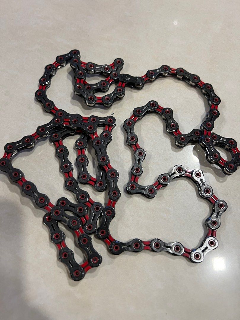 KMC DLC 11 Speed Chain (Red), Sports Equipment, Bicycles & Parts, Parts ...