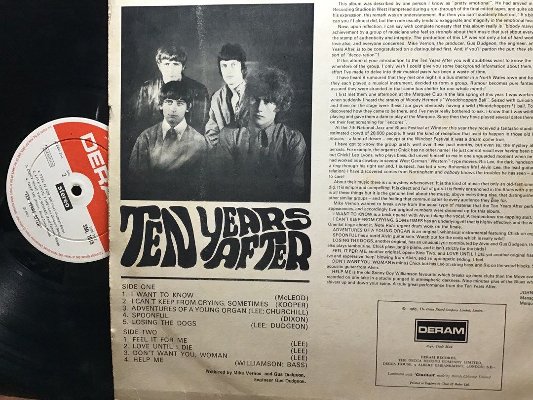 LP Ten Years After OOP DERAM VINYL RECORD Anubis Blues Rock Piring Hitam, Hobbies & Toys, Music ...