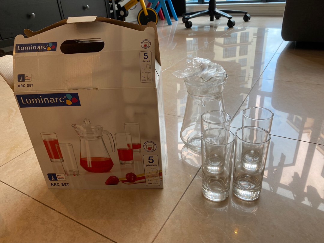 Luminarc jar and glass set, Furniture & Home Living, Kitchenware ...