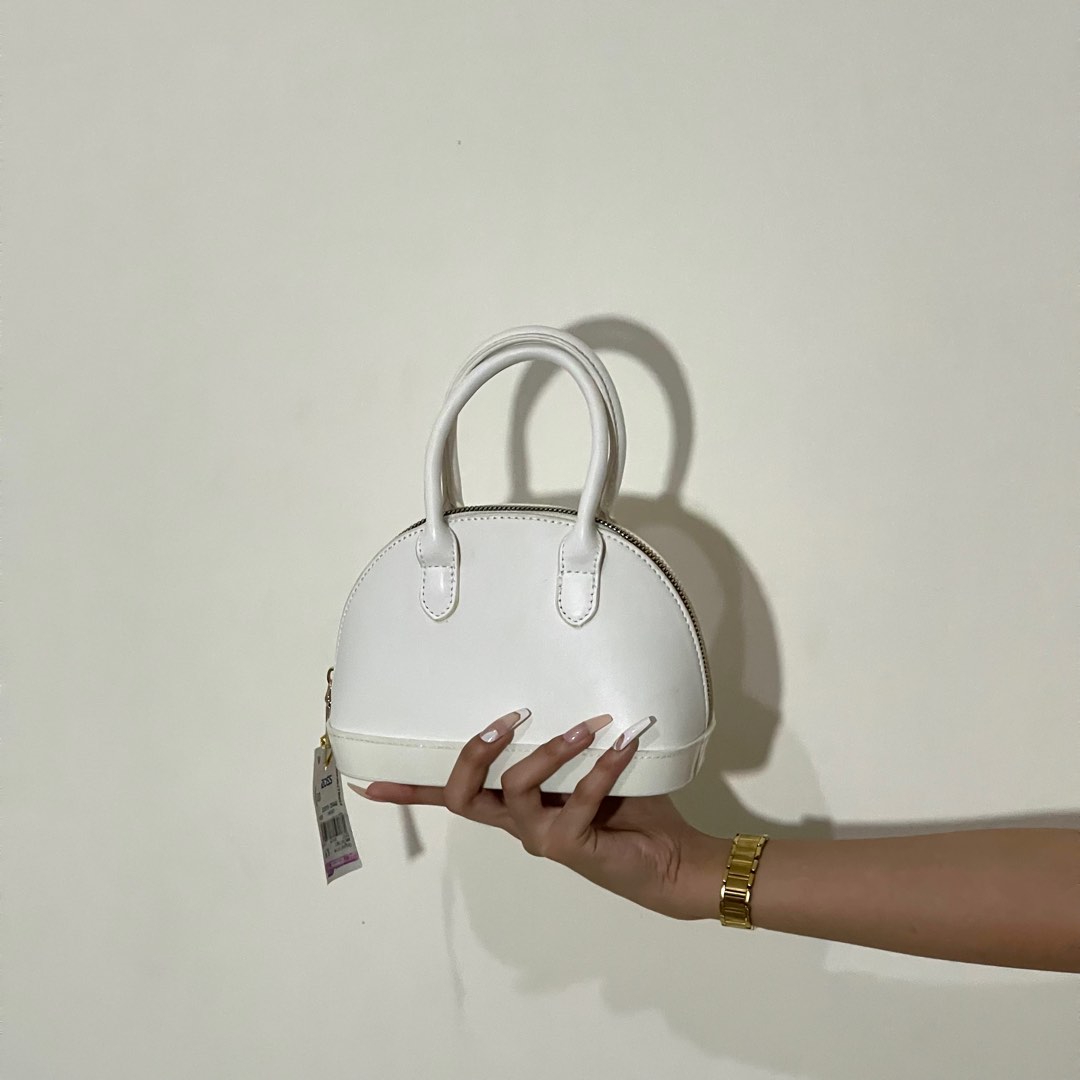 MINI White Leather Dome Bag, Women's Fashion, Bags & Wallets, Purses ...