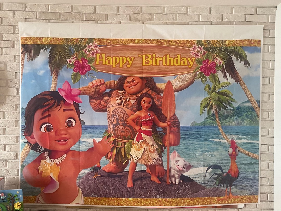 Moana Party Backdrop/ Party supplies, Hobbies & Toys, Stationery ...