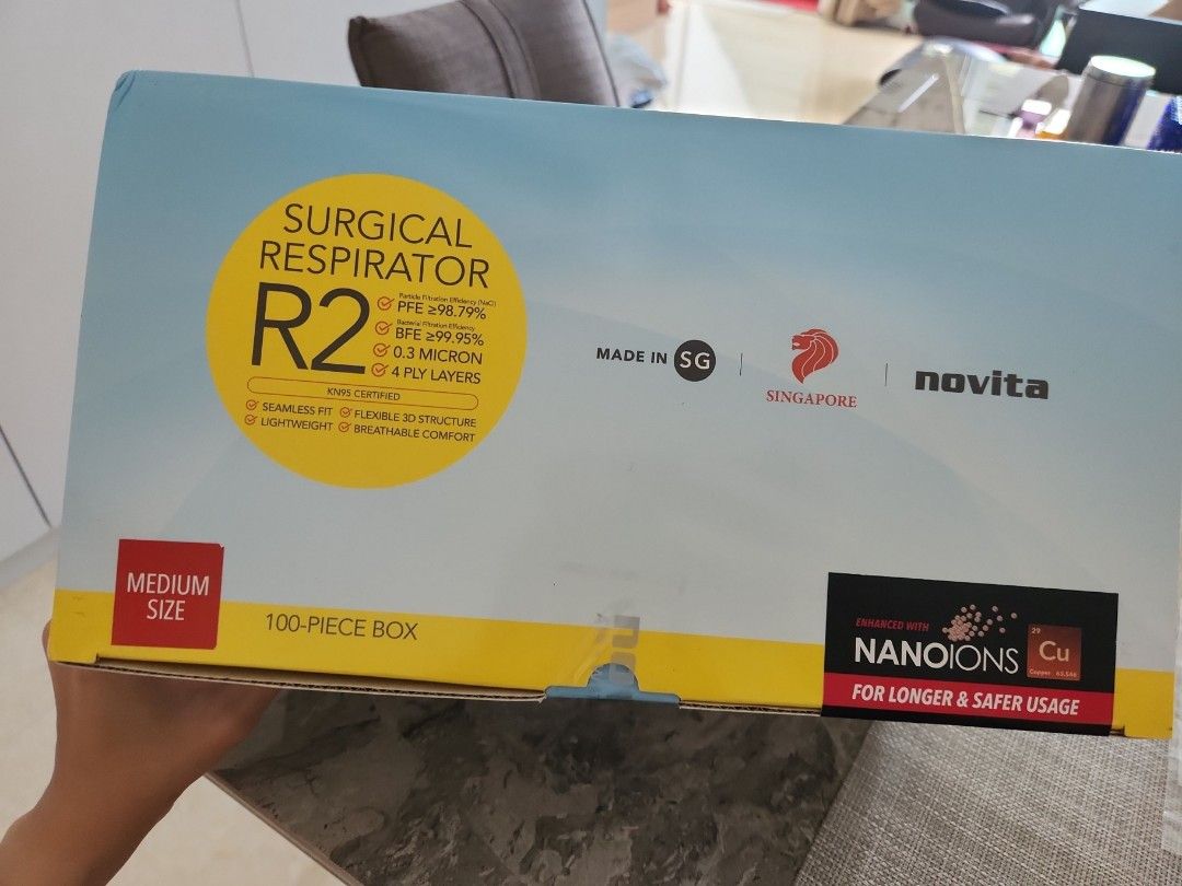 New Novita R2 Surgical Respirator (Box of 100), Health & Nutrition ...