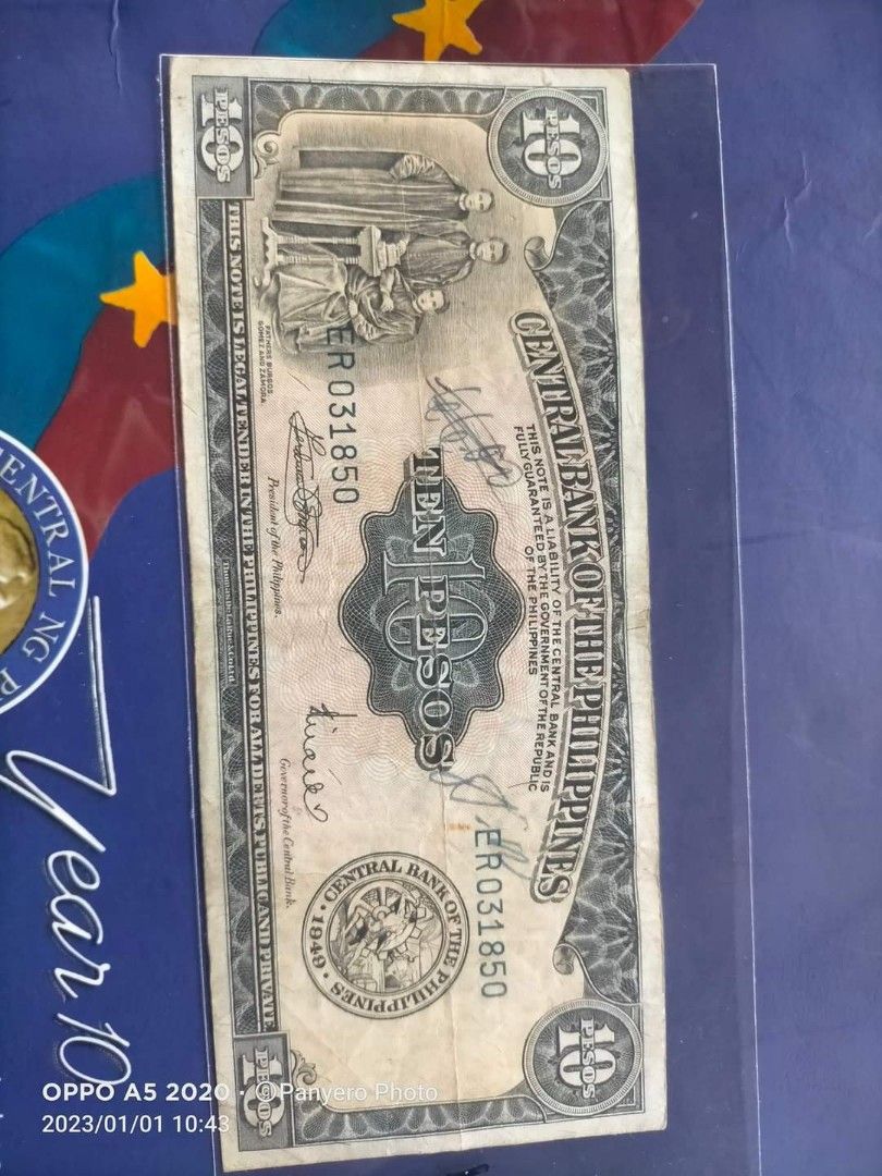 Old ten pesos tatlong paring martir, Hobbies & Toys, Memorabilia ...