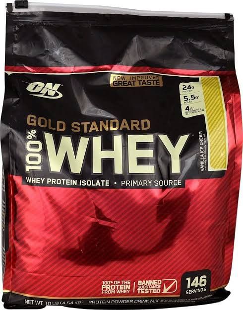 ON Gold Standard Whey Protein 10lbs (Vanilla Ice Cream), Health ...