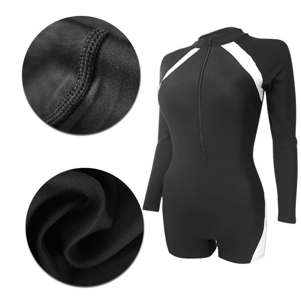 One Piece Long Sleeve Rash Guard Swimwear, Women's Fashion, Swimwear ...