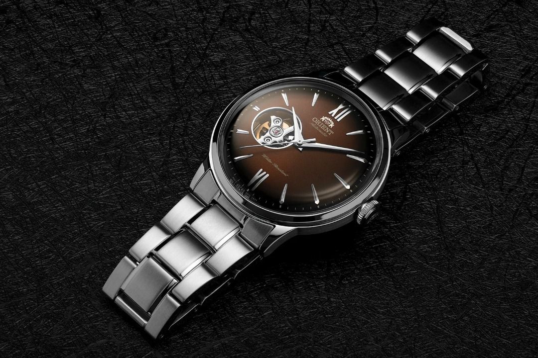 Orient Helios Brown Gradient Open Heart Dial Stainless Steel Automatic ...