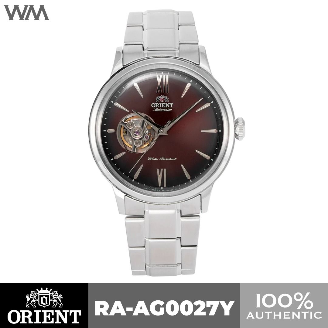 Orient Helios Brown Gradient Open Heart Dial Stainless Steel Automatic ...