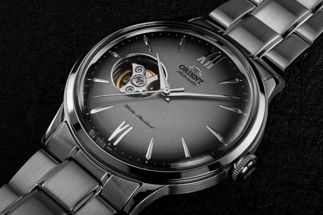 Orient Helios Gradient Grey Dial Open Heart Design Automatic Stainless ...