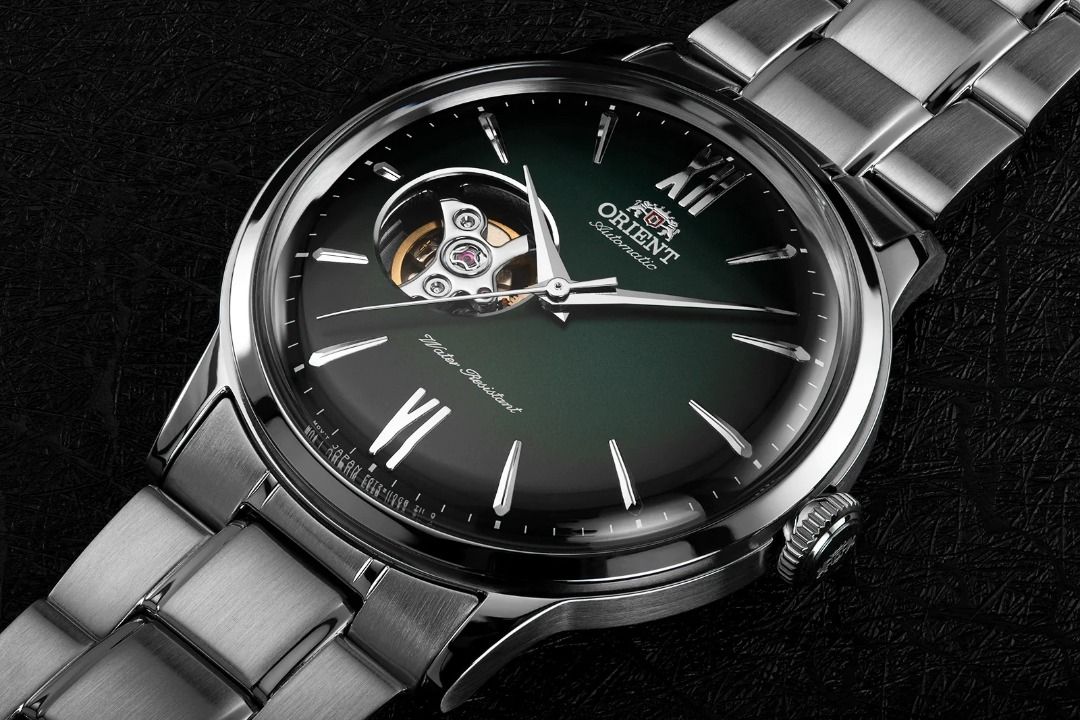 Orient Helios Green Gradient Dial Open Heart Stainless Steel Automatic ...
