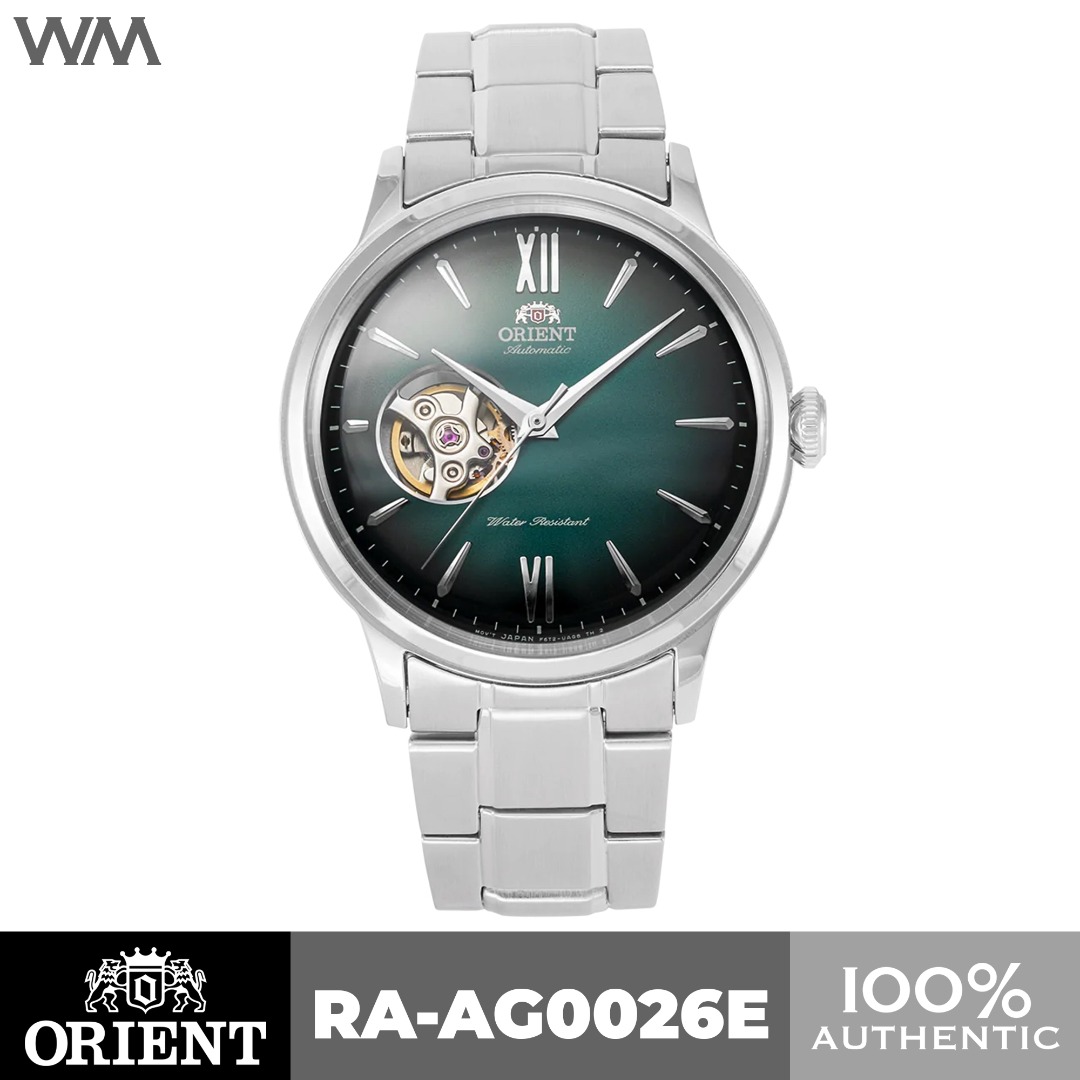 Orient Helios Green Gradient Dial Open Heart Stainless Steel Automatic ...