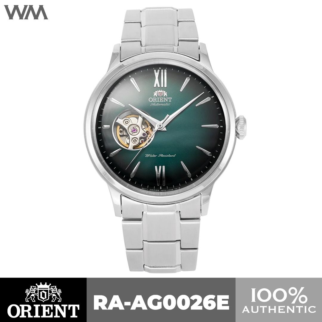 Orient Helios Green Gradient Dial Open Heart Stainless Steel Automatic ...