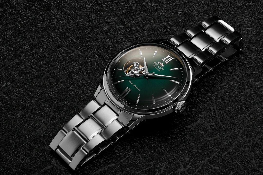 Orient Helios Green Gradient Dial Open Heart Stainless Steel Automatic ...