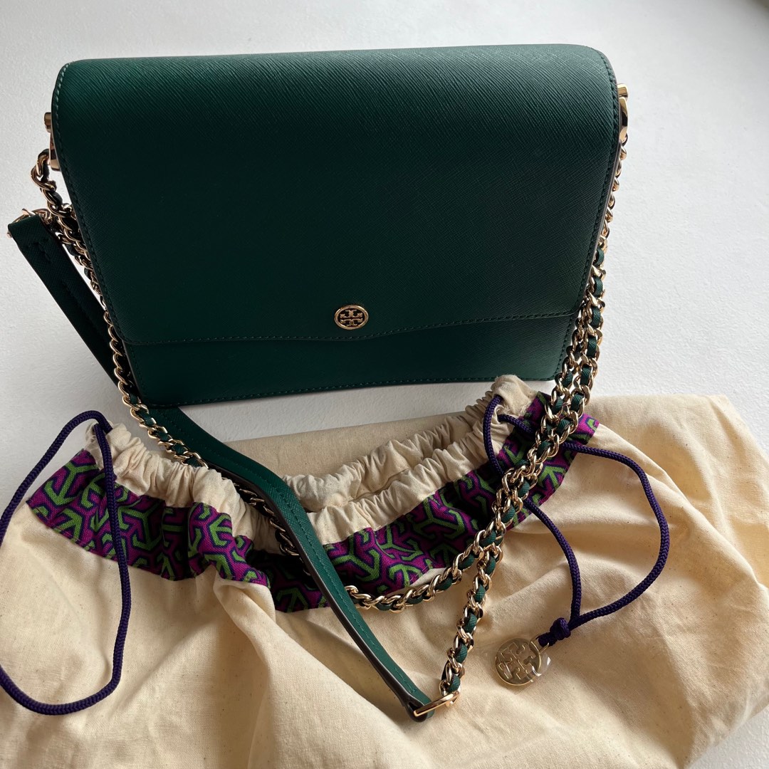 Original Tory Burch Convertible Green Bag, Women's Fashion, Bags ...