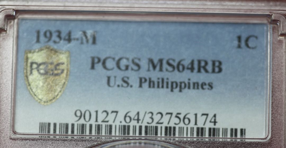 Philippines USPI 1934 M 1C PCGS MS64 RB, Hobbies & Toys, Memorabilia ...