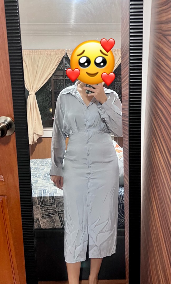 PicksByBelle Satin Flow Tie Back dress, Women's Fashion, Dresses & Sets ...