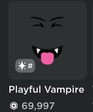 *15% off!* Playful Vampire Roblox Limited! (PV, worth 70k robux), 電子遊戲 ...