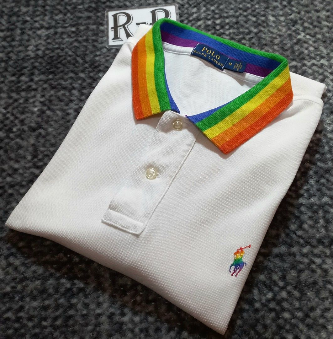 POLO ralph lauren Rainbow Collar, Men's Fashion, Tops & Sets, Tshirts ...