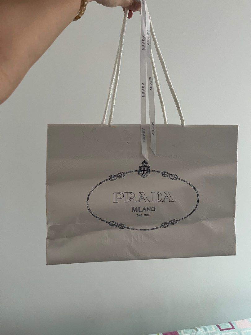 Prada paper bag, Luxury, Bags & Wallets on Carousell