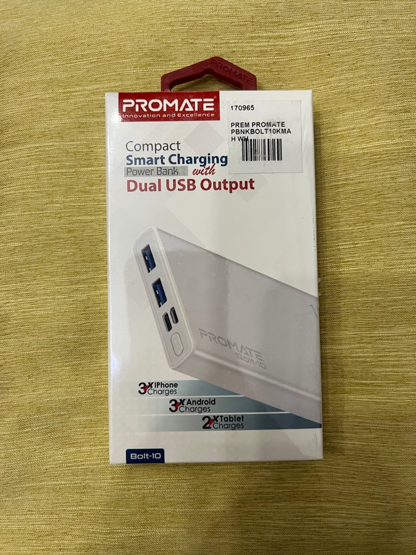 Promate Power Bank Bolt-10 10000mAh, Mobile Phones & Gadgets, Mobile & Gadget Accessories ...