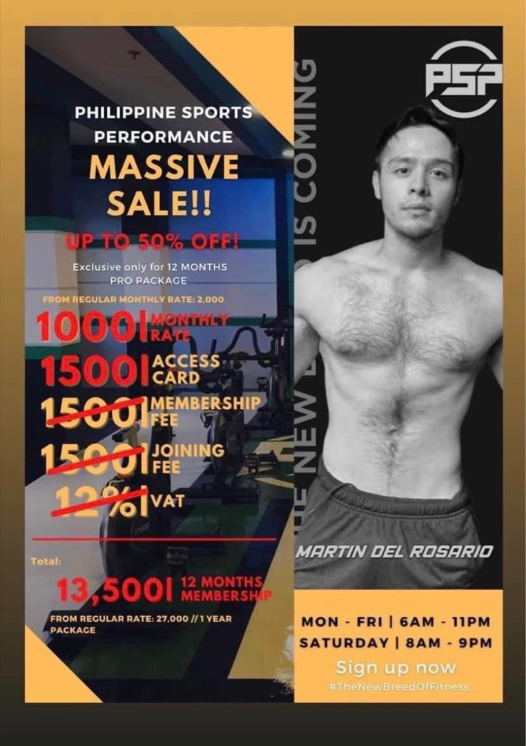 PSP 1 YEAR GYM MEMBERSHIP ACCESS TO ALL BRANCHES, Health & Nutrition ...
