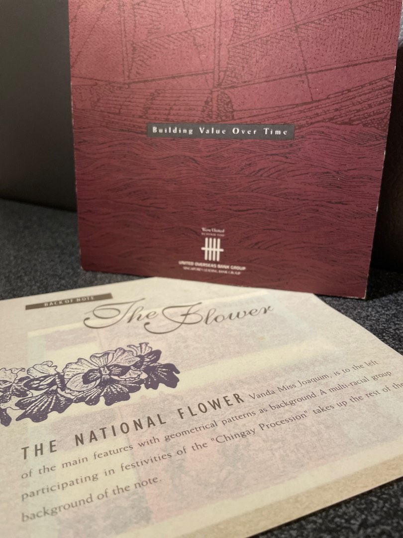 RARE UNCUT: United Overseas Bank Collection SGD 2 MAS Legal Tender Note ...