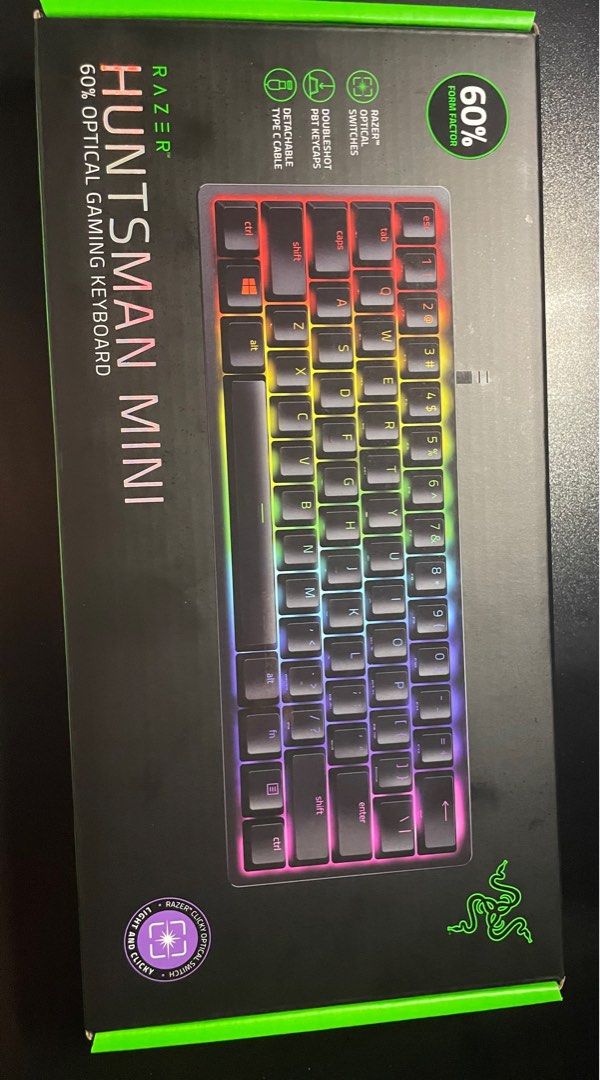 Razer huntsman mini purple switches, Computers & Tech, Parts ...